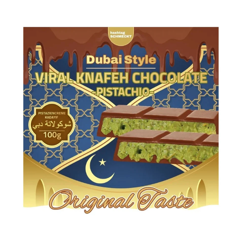 TIK TOK Dubai Style chocolate with a rich pistachio 100G – Sweet Boutique